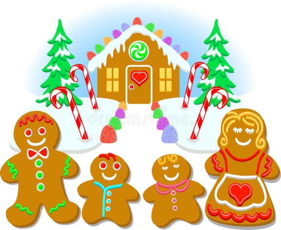 Gingerbread Family/eps stock vector. Illustration of background - 11759659
