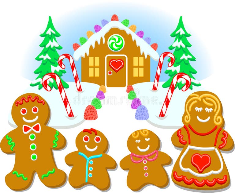 Gingerbread Family/eps stock vector. Illustration of background - 11759659