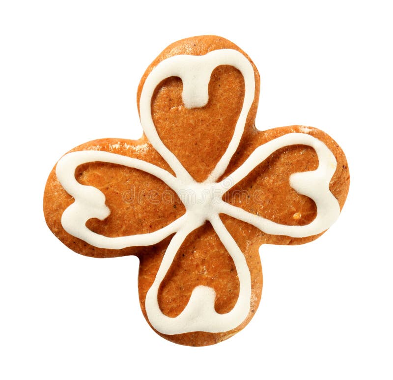 Gingerbread Four Leaf Clover Stock Image - Image of food, white: 39019899