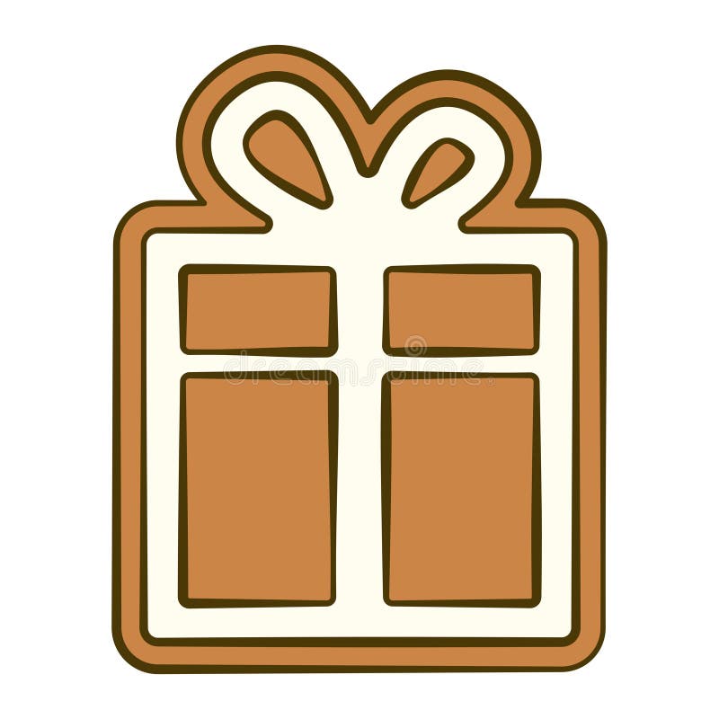 Gingerbread Man with Gift Boxes and Peppermint Candy Cane Outline Line ...