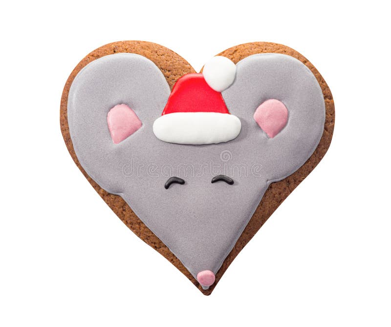 Gingerbread Ginger Mouse. Isolated on a White Stock Image - Image of ...