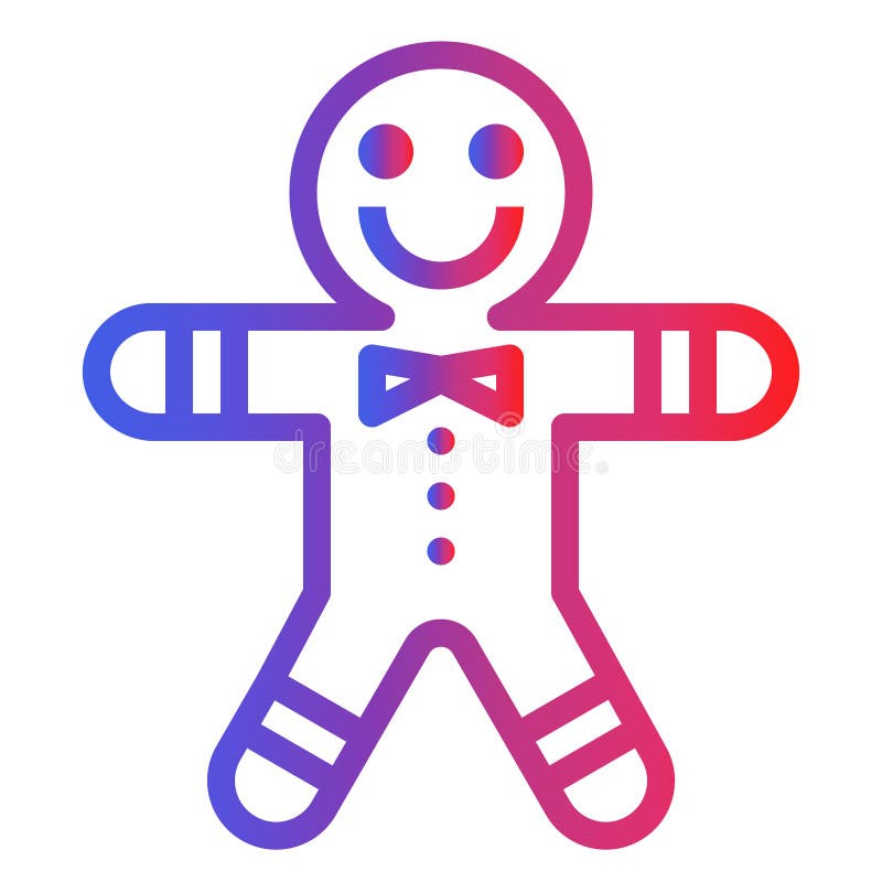 Gingerbread Gradient Icon Vector Stock Vector - Illustration of line, bakery: 261962180