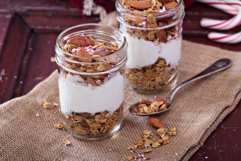 Gingerbread Granola Parfait With Yogurt Stock Image - Image of layer ...