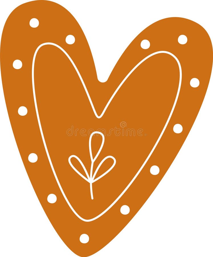 Gingerbread Heart Cookie stock vector. Illustration of gingerbread ...