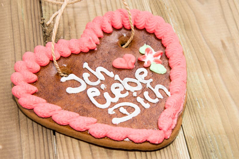 Gingerbread Heart (Lebkuchenherz) I Love You Stock Photo - Image of ...