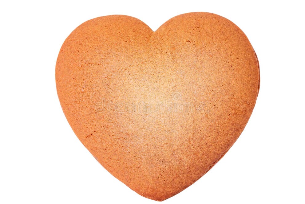 Gingerbread Heart-shaped Isolated on a White Background Stock ...
