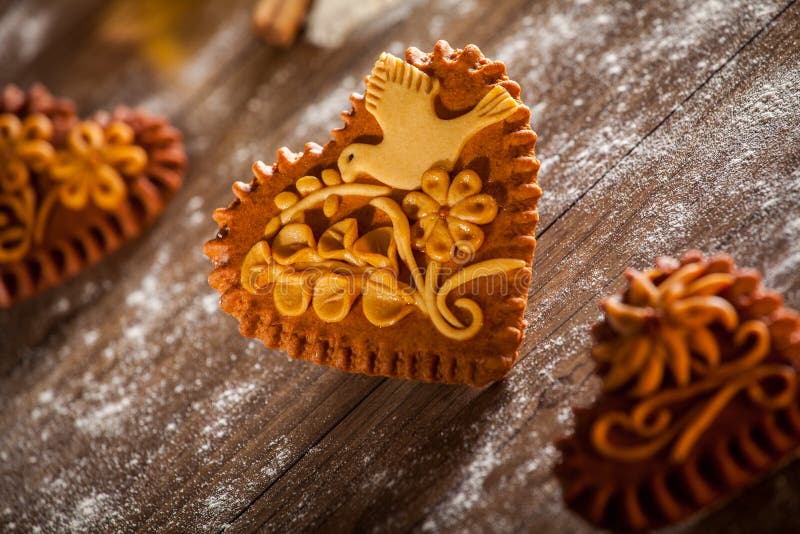 Gingerbread hearts stock photo. Image of delicious, counter - 38394176