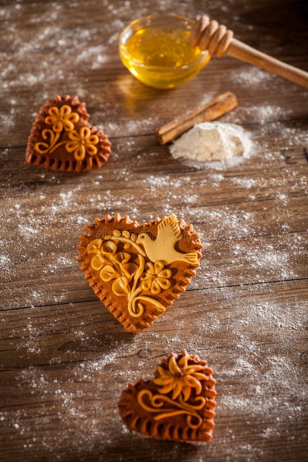 Gingerbread hearts stock image. Image of celebration - 38394247