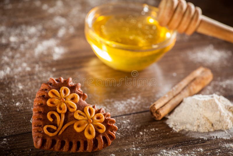 Gingerbread hearts stock image. Image of baking, dessert - 38394309