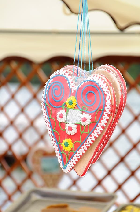 Gingerbread Heart (Lebkuchenherz) I Love You Stock Photo - Image of ...