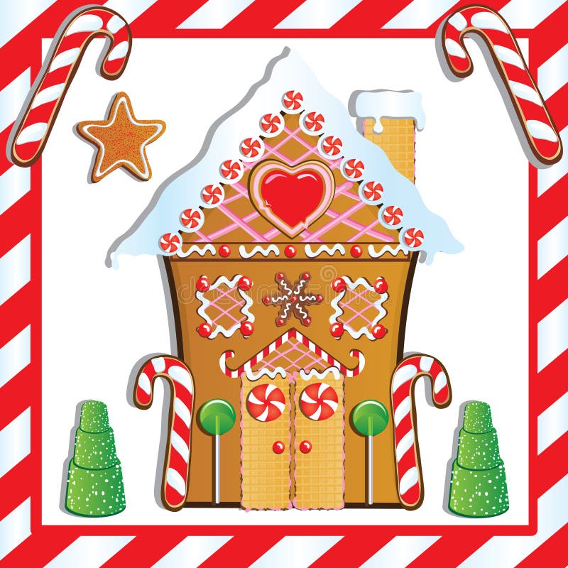 Gingerbread House and Gingerbread Man Stock Vector - Illustration of ...