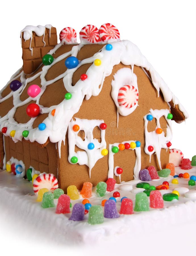 Gingerbread House in Christmas Landscape Stock Photo - Image of outside ...