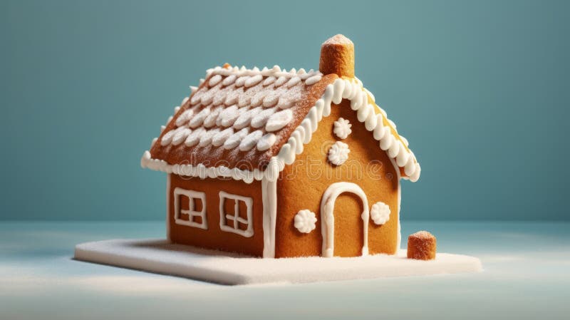 Gingerbread House with Copy Space. Generative AI. Stock Illustration ...