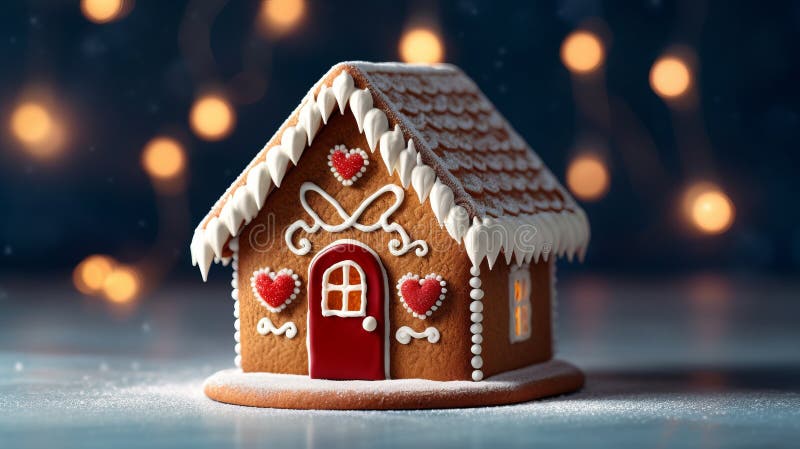 Gingerbread House with Copy Space. Generative AI. Stock Illustration ...
