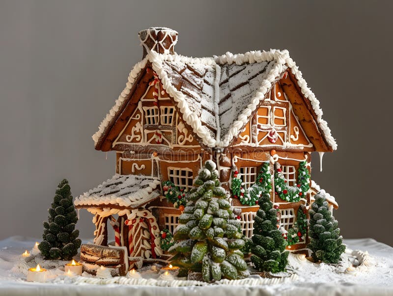 Gingerbread House Gingerbread House Decorated for Christmas Stock ...