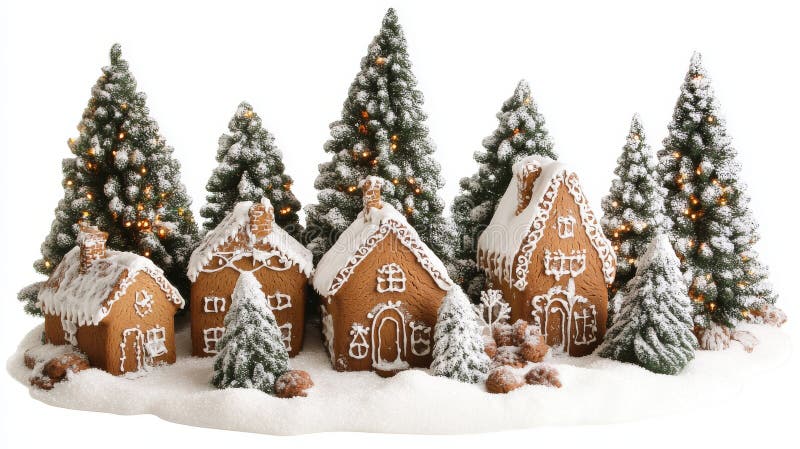 A Gingerbread House Decoration Isolated on White. it Has Been Hand ...