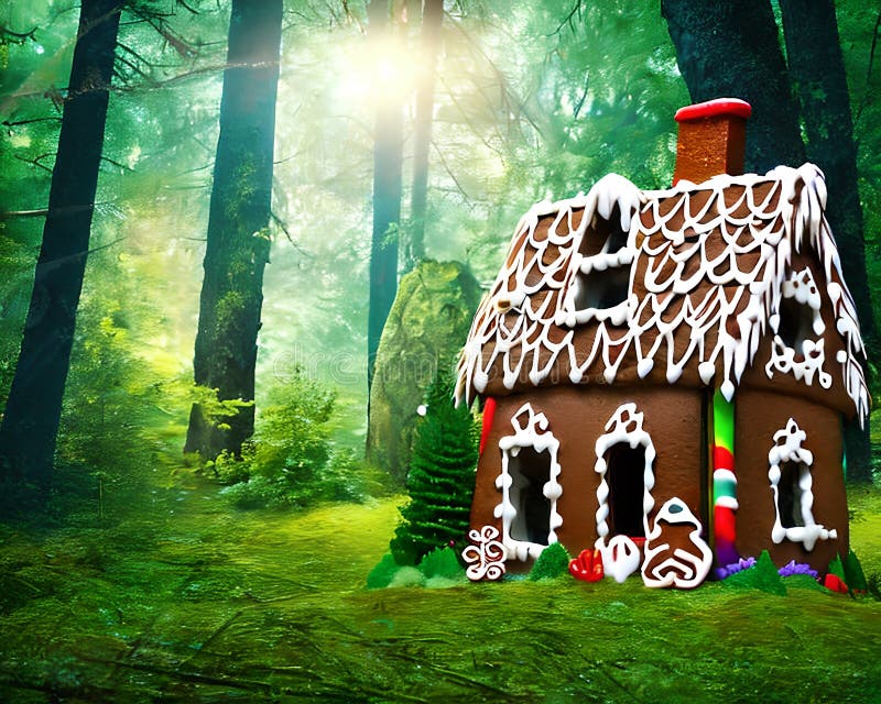 Gingerbread House, Generative AI Illustration Stock Illustration ...