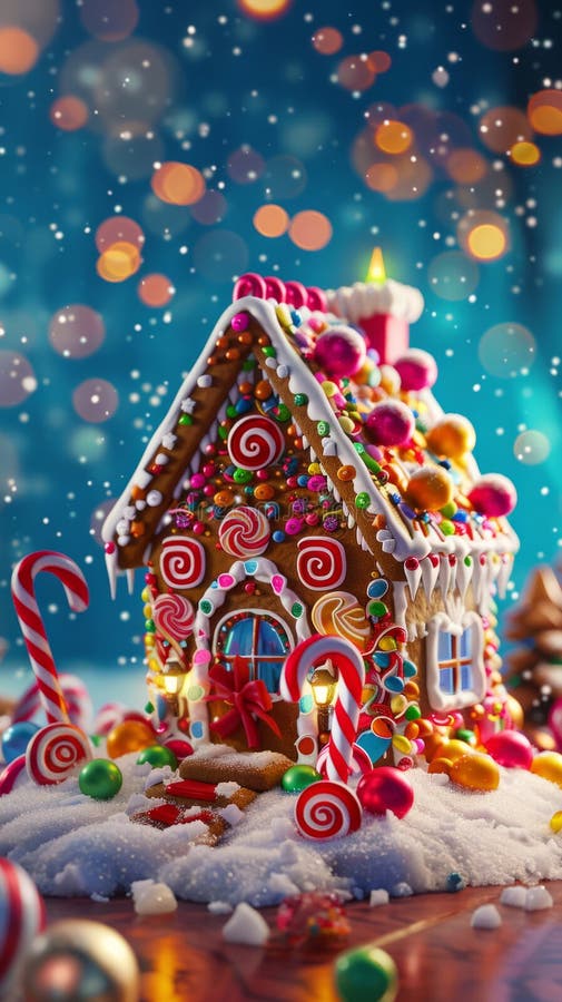 This Gingerbread House Features Delicate Icing Designs, Candy Canes ...