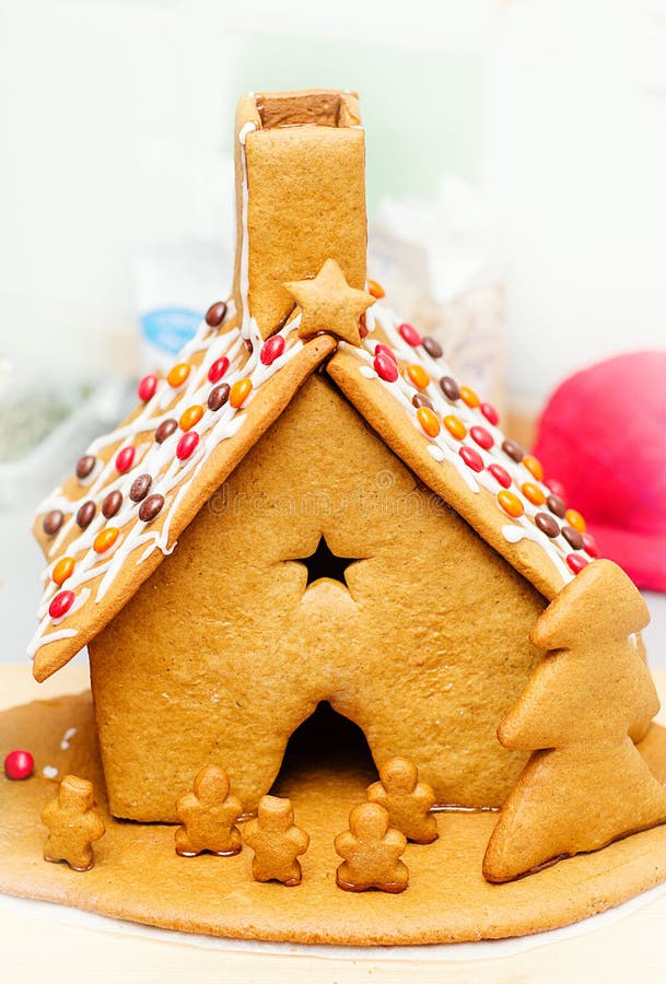Gingerbread House- Front View Stock Photo - Image of spices, dough ...
