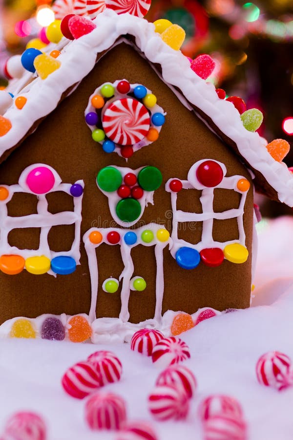 Gingerbread house stock image. Image of candy, conifer - 258294181