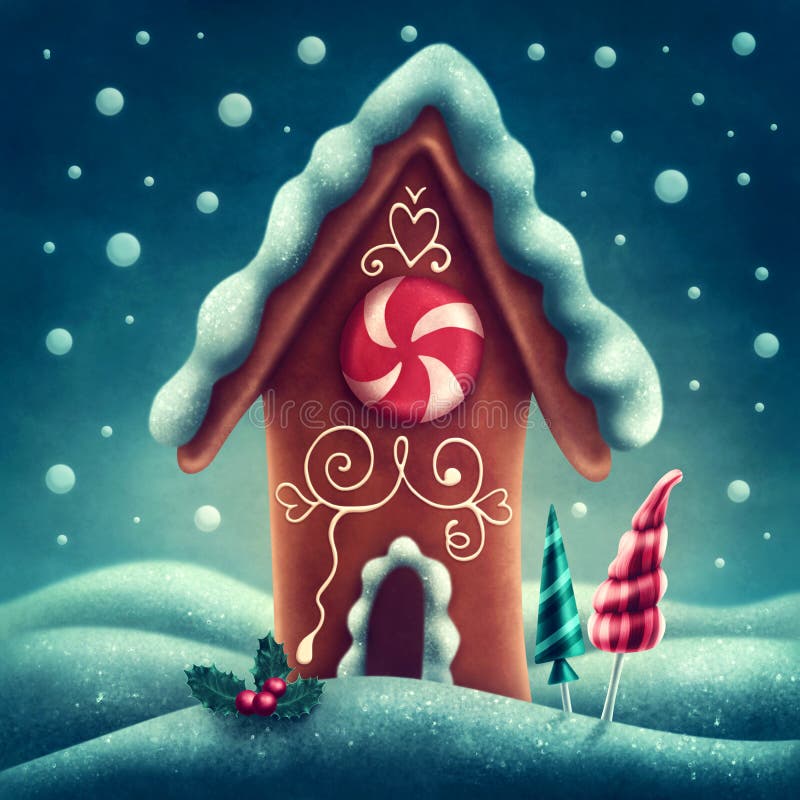 Gingerbread house stock illustration. Illustration of fairy - 78916043