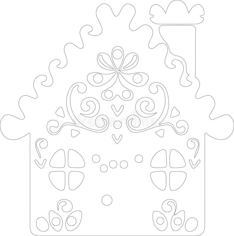 Gingerbread House Outline Silhouette Generative Ai Stock Vector ...