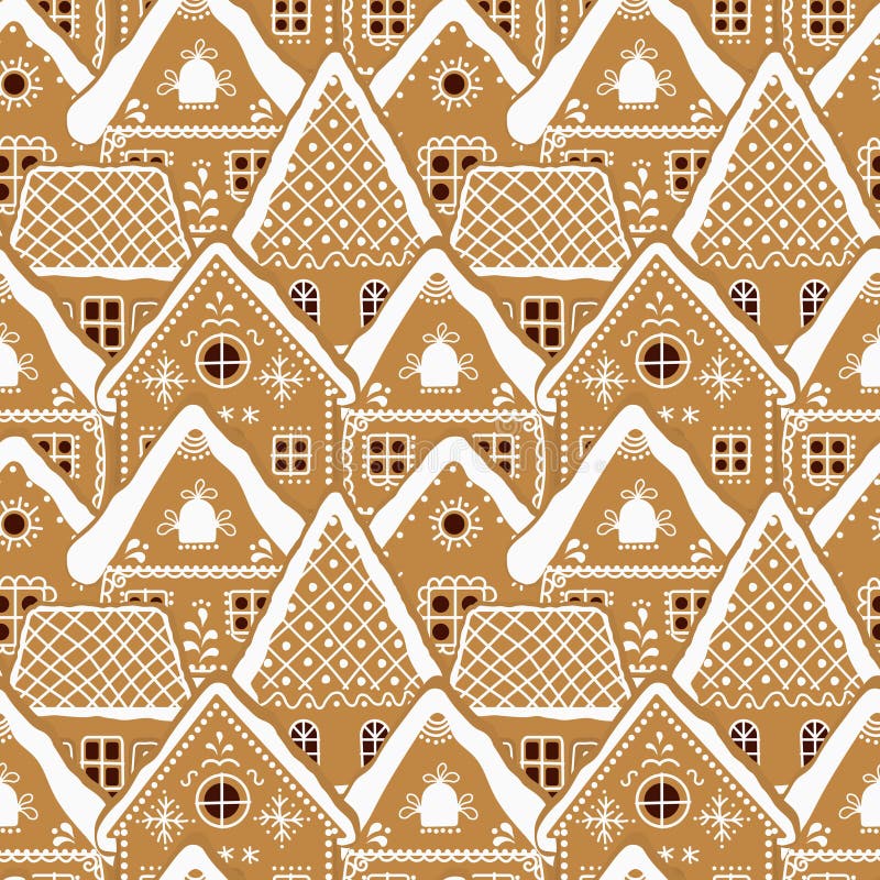 Gingerbread Houses Background. Seamless Pattern. Christmas Background ...