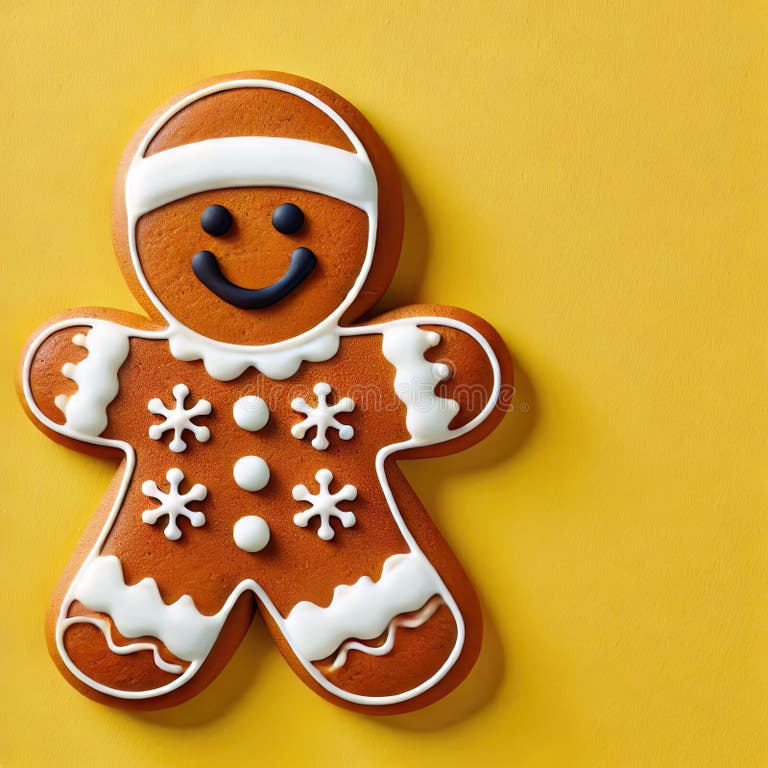 Gingerbread with Human Shape Stock Illustration - Illustration of icing ...