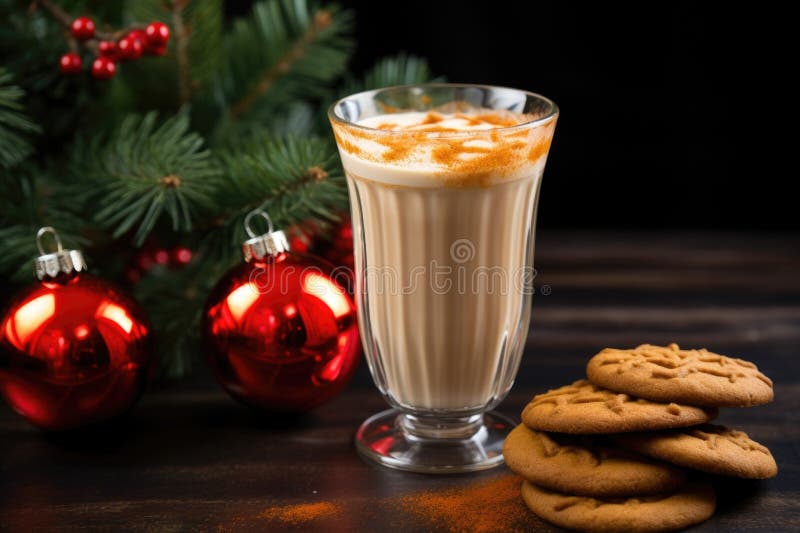 Gingerbread Latte Next To a Christmas Tree Stock Illustration ...