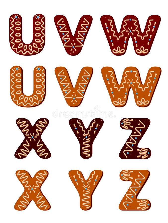 Gingerbread Font and Gingerbread Man Stock Vector - Illustration of ...