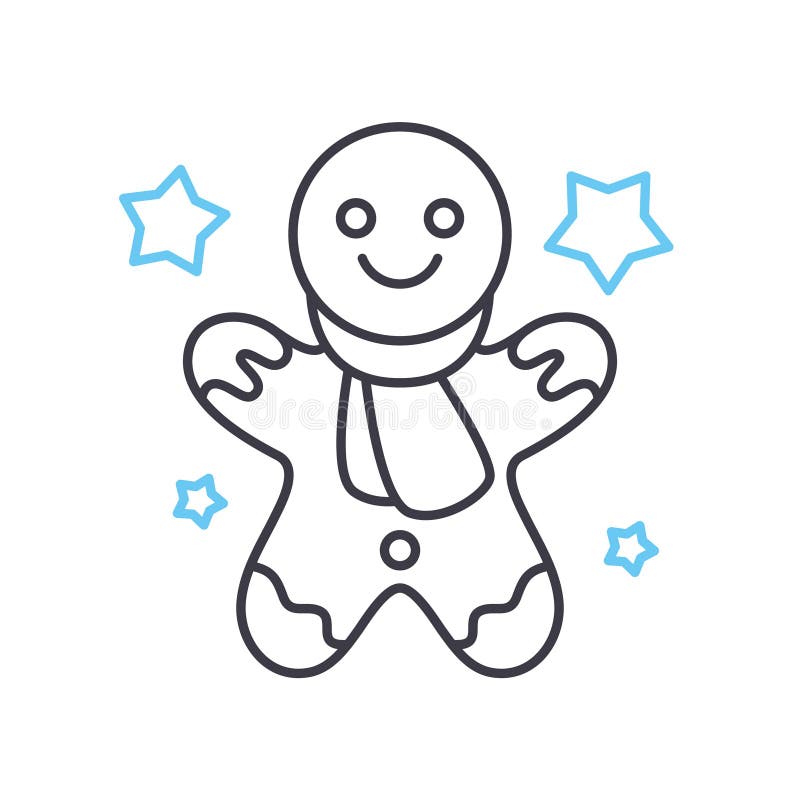 Gingerbread Line Icon, Outline Symbol, Vector Illustration, Concept ...