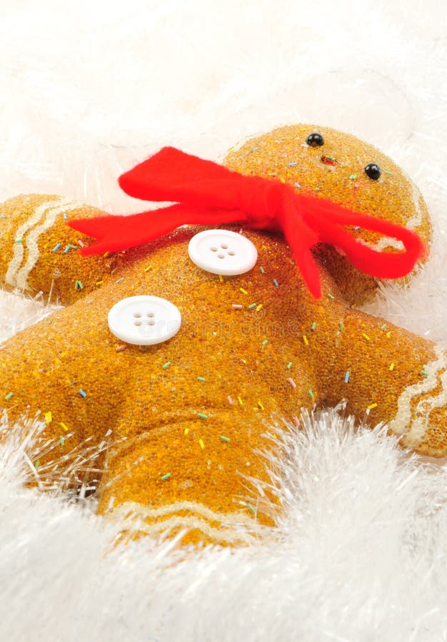 Gingerbread Man stock photo. Image of tinsel, frozen, gold - 7483134