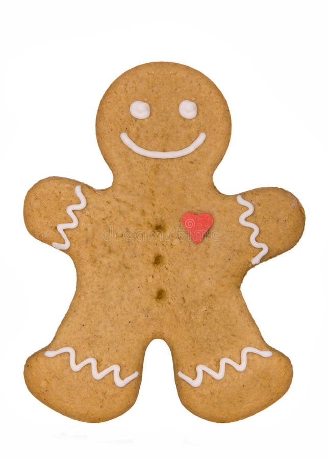 Gingerbread Man with Gingerbread Heart Stock Photo - Image of baked ...