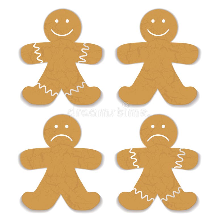 Happy Sad Gingerbread Man Stock Illustrations – 48 Happy Sad ...