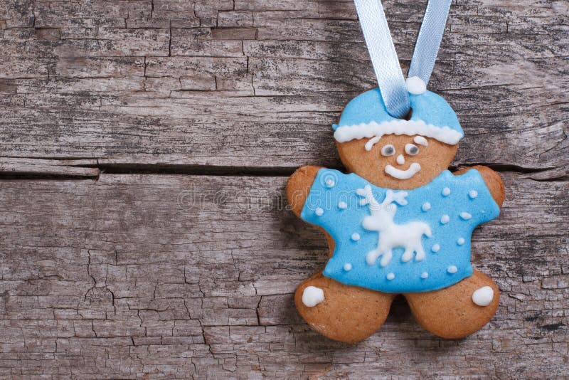 Gingerbread Man in a Blue Cap and Blouse Stock Photo - Image of blouse ...