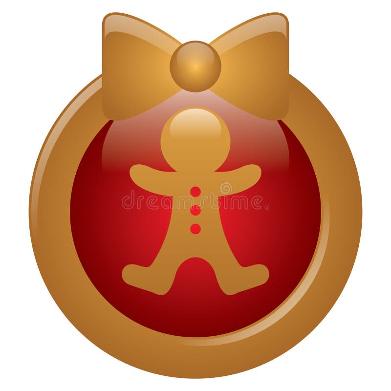 Gingerbread Man Button. Vector Illustration Decorative Design Stock ...