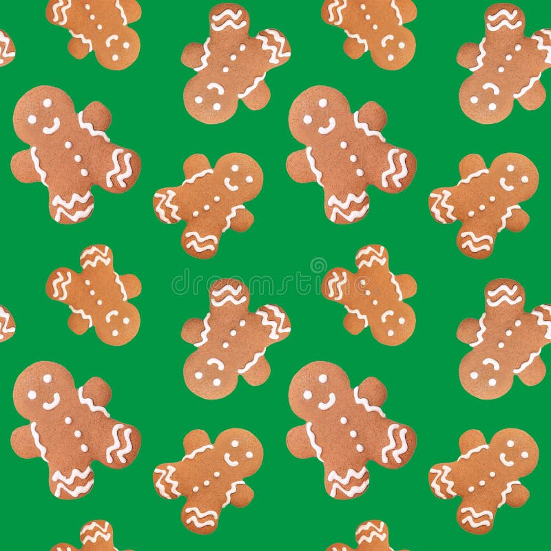 Gingerbread Man Christmas Seamless Pattern Stock Illustration ...