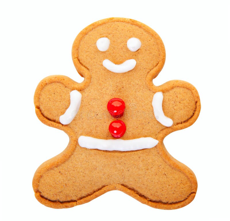 Gingerbread Man with Clipping Path Stock Image - Image of baking, xmas ...