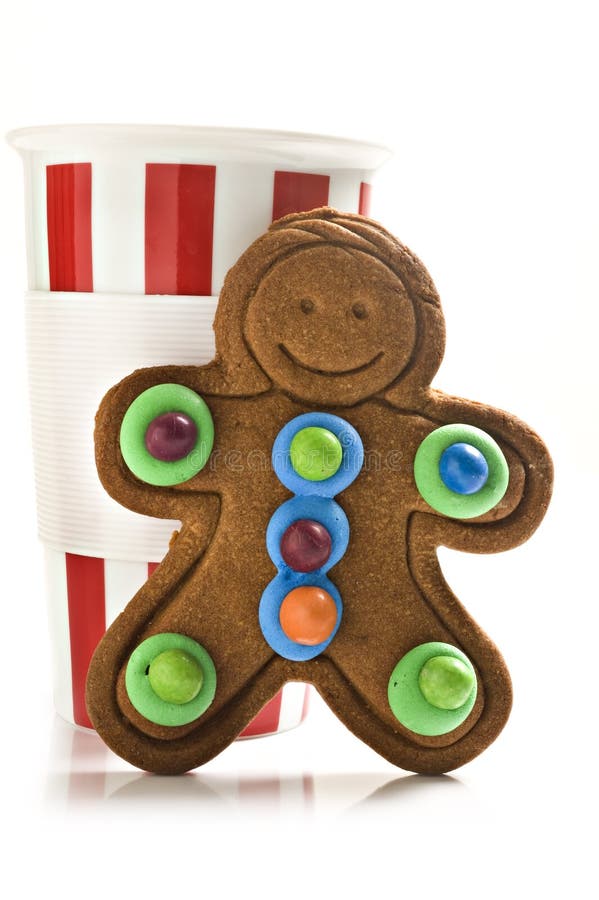 Gingerbread man and coffee stock photo. Image of brown - 26087766