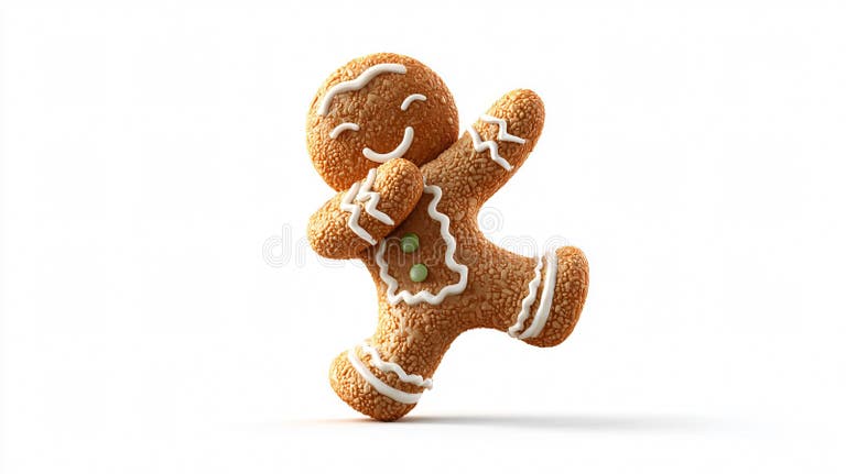 Gingerbread Man Cookie Dabbing Isolated Cartoon Illustration Stock ...