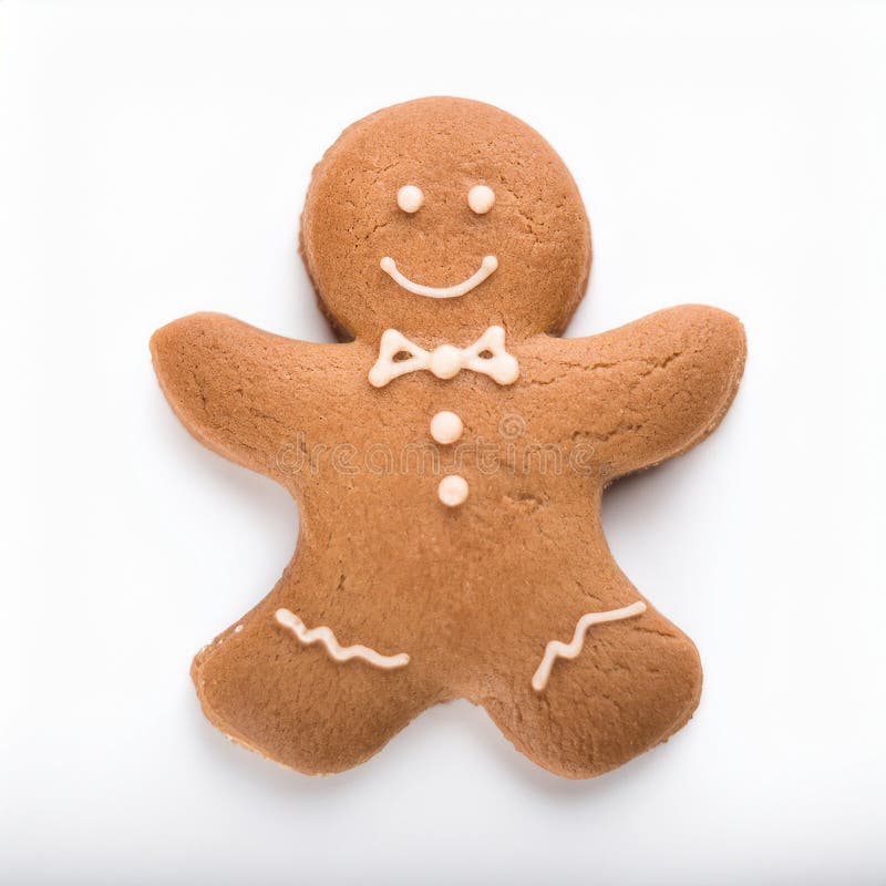 Christmas Gingerbread Man Cookie Isolated on White Stock Illustration ...