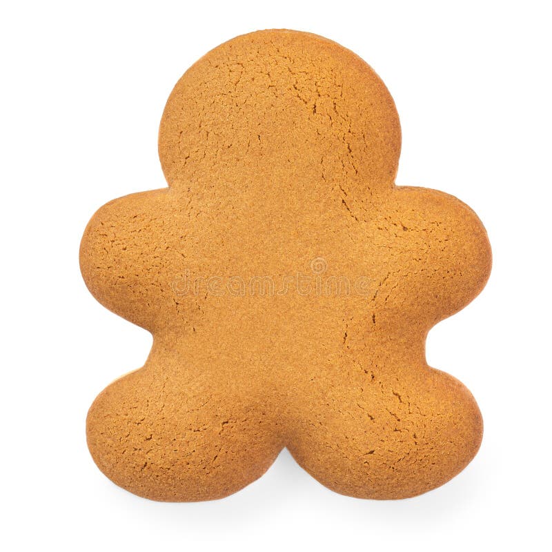 Gingerbread Man Cookie with No Icing Isolated on White Background ...
