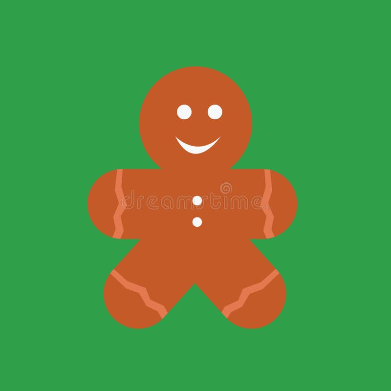 Gingerbread Man Cookie. Vector Illustration Decorative Design Stock ...