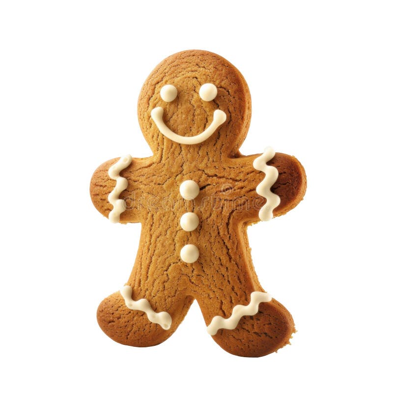 Gingerbread Man Cookie with White Icing and Smiley Face Stock Photo ...