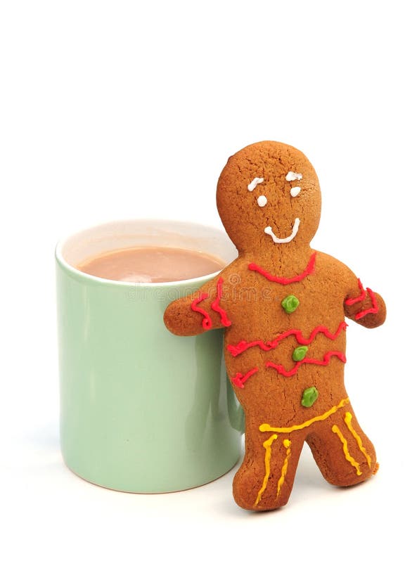 Gingerbread Man and a Cup of Tea Stock Photo - Image of elevenses ...