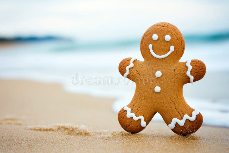 This Gingerbread Man is Dancing Happily on the Kitchen Table. Stock ...