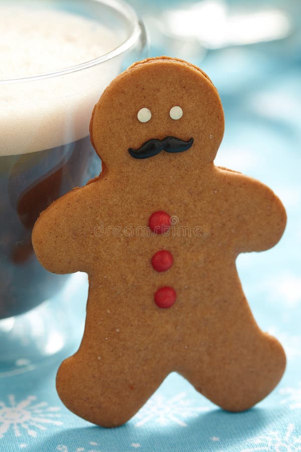 Gingerbread Man in Hot Chocolate Stock Image - Image of cappuccino ...