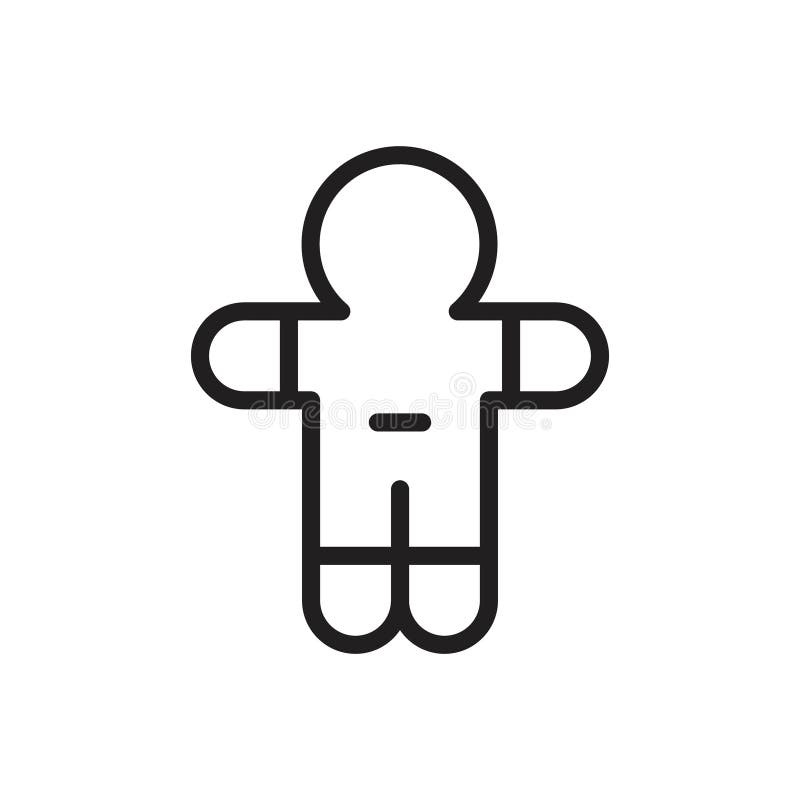 Gingerbread Man Icon Flat Line Illustration Stock Vector - Illustration ...