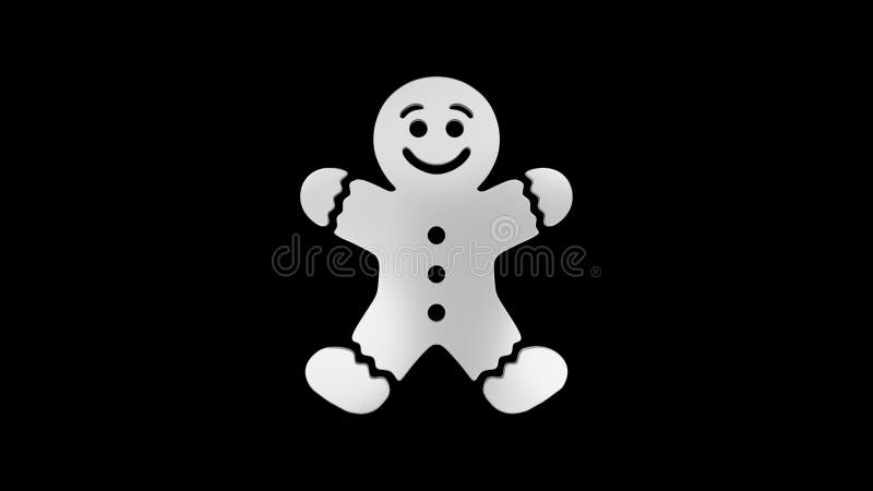Gingerbread Man Icon Spinning. Alpha Channel Stock Footage - Video of ...