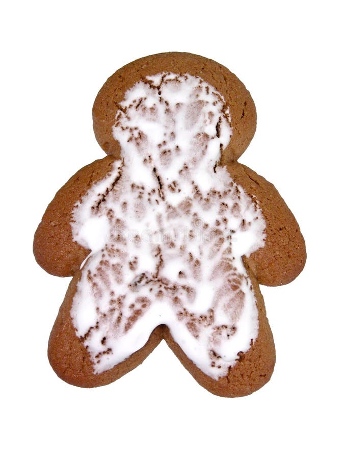 Gingerbread Man on Isolated on White Stock Image - Image of isolated ...